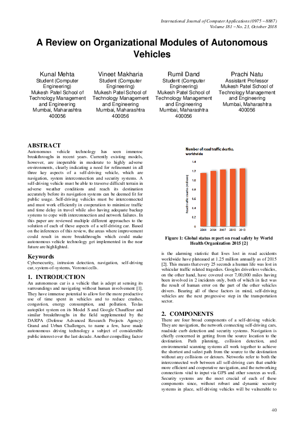 (PDF) A Review on Organizational Modules of Autonomous Vehicles