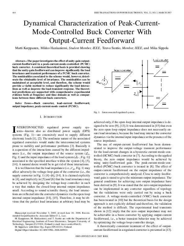 (PDF) Dynamical Characterization of Peak-Current-Mode-Controlled Buck Converter With Output ...