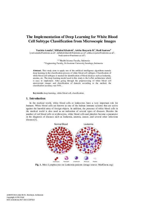 (PDF) The Implementation of Deep Learning for White Blood Cell Subtype ...