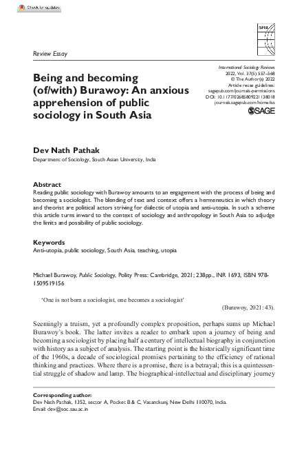 (PDF) Being and becoming (of/with) Burawoy: An anxious apprehension of ...