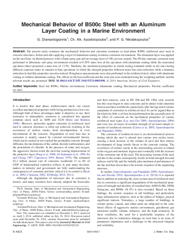 (PDF) Mechanical Behavior of B500c Steel with an Aluminum Layer Coating ...