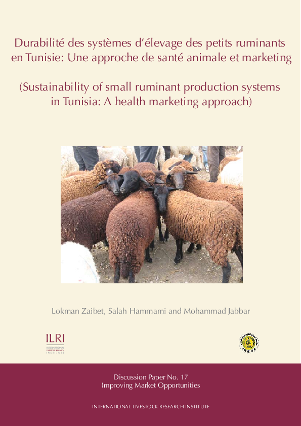 (PDF) Durabilité des systèmes d’élevage des petits ruminants en Tunisie ...