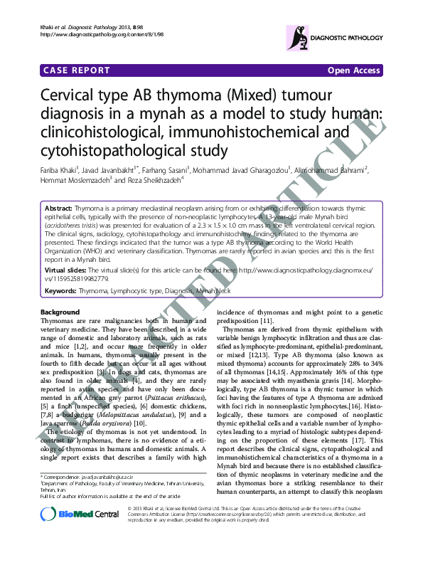 (PDF) RETRACTED ARTICLE: Cervical type AB thymoma (Mixed) tumour ...