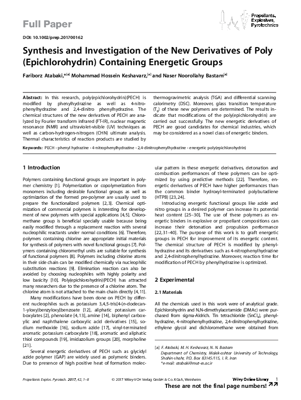 (PDF) Synthesis and Investigation of the New Derivatives of Poly ...