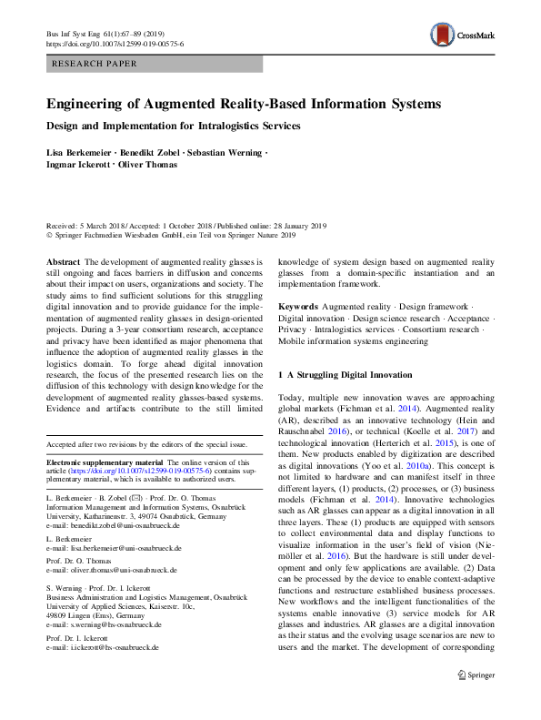 (PDF) Engineering of Augmented Reality-Based Information Systems