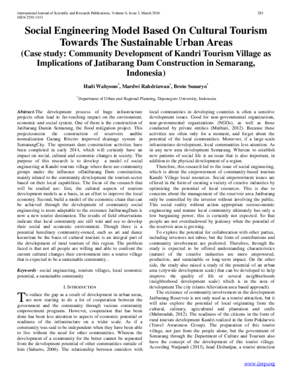 (PDF) Social Engineering Model Based On Cultural Tourism Towards The Sustainable Urban Areas ...