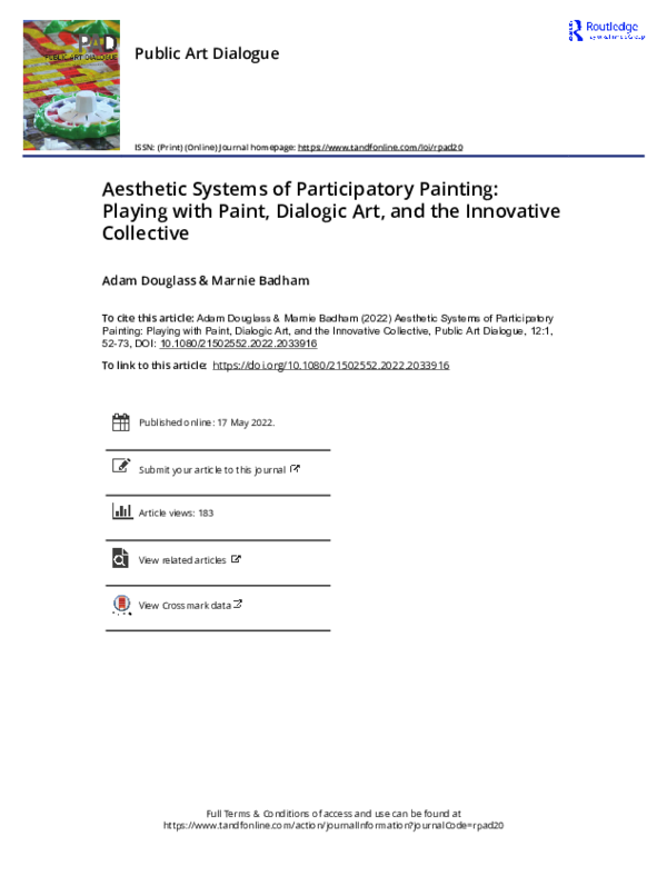 (PDF) Aesthetic Systems of Participatory Painting: Playing with Paint ...