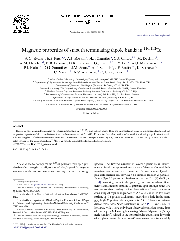 (PDF) Magnetic properties of smooth terminating dipole bands in 110 ...