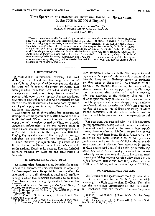 (PDF) First Spectrum of Chlorine; an Extension Based on Observations in ...