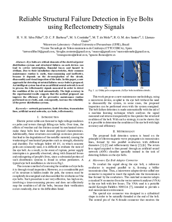 (PDF) Reliable Structural Failure Detection in Eye Bolts using Reflectometry Signals