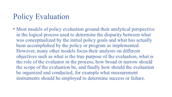 (PPT) Policy Evaluation