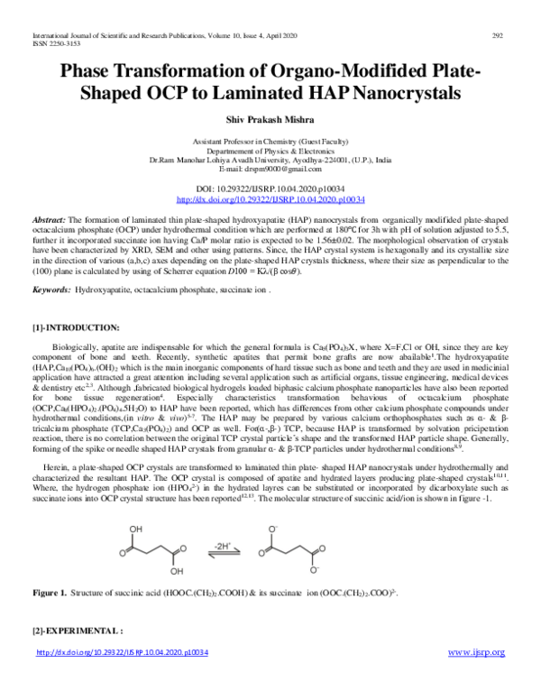 (PDF) Phase Transformation of Organo-Modifided Plate-Shaped OCP to ...