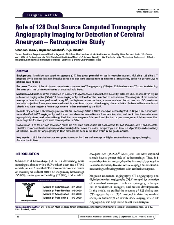 (PDF) Role of 128 Dual Source Computed Tomography Angiography Imaging ...