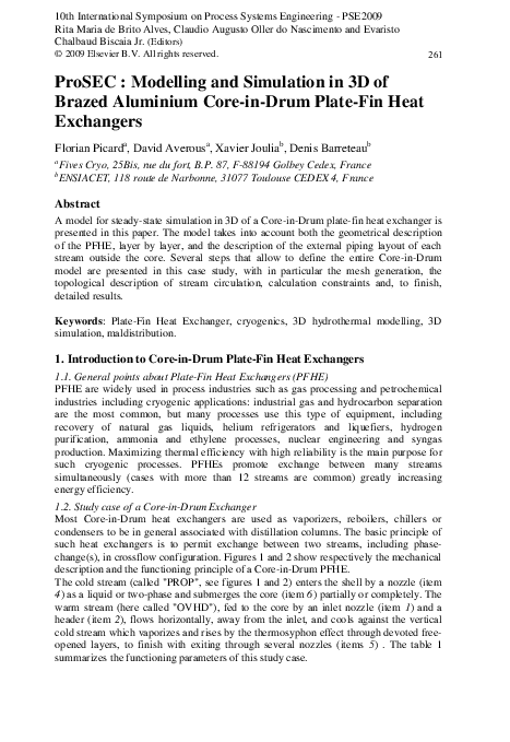 (PDF) ProSEC: Modelling and Simulation in 3D of Brazed Aluminium Core-in-Drum Plate-Fin Heat ...