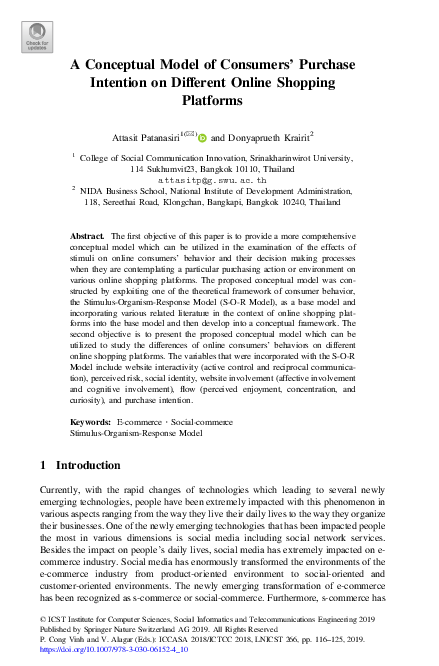 (PDF) A Conceptual Model of Consumers’ Purchase Intention on Different ...