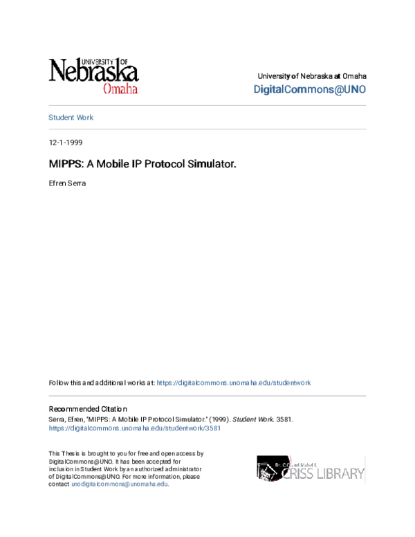 (PDF) MIPPS: A Mobile IP Protocol Simulator