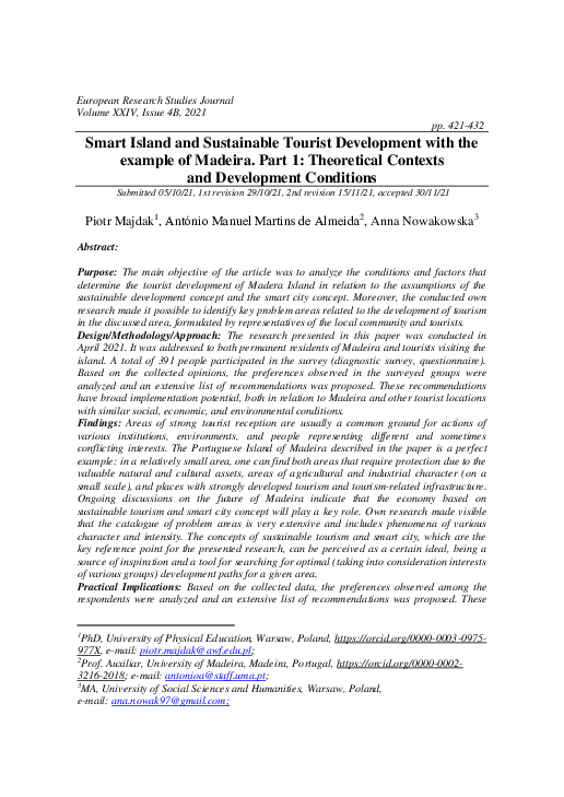 (PDF) Smart Island and Sustainable Tourist Development with the example ...