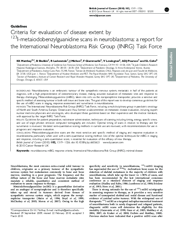 (PDF) Criteria for evaluation of disease extent by (123)I ...