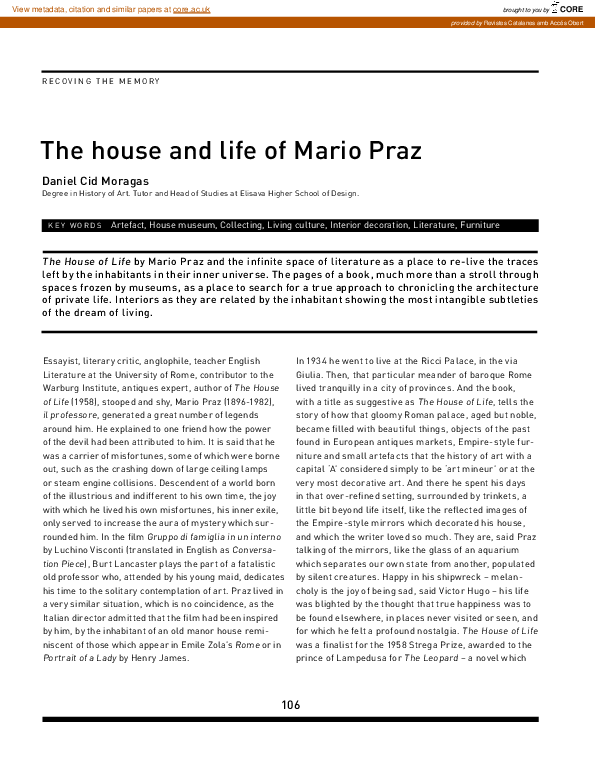 (PDF) The house and life of Mario Praz