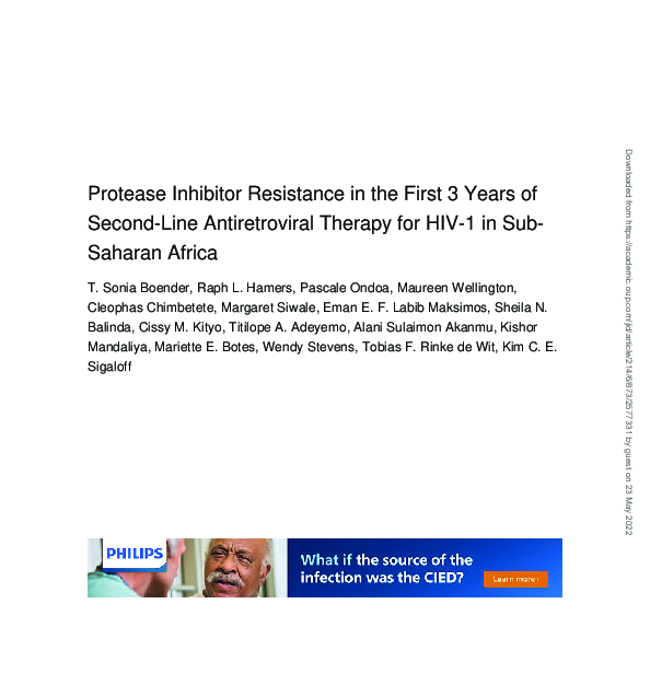 (PDF) Protease Inhibitor Resistance in the First 3 Years of Second-Line ...