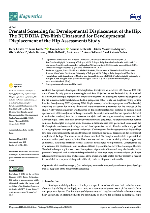 (PDF) Prenatal Screening for Developmental Displacement of the Hip: The ...