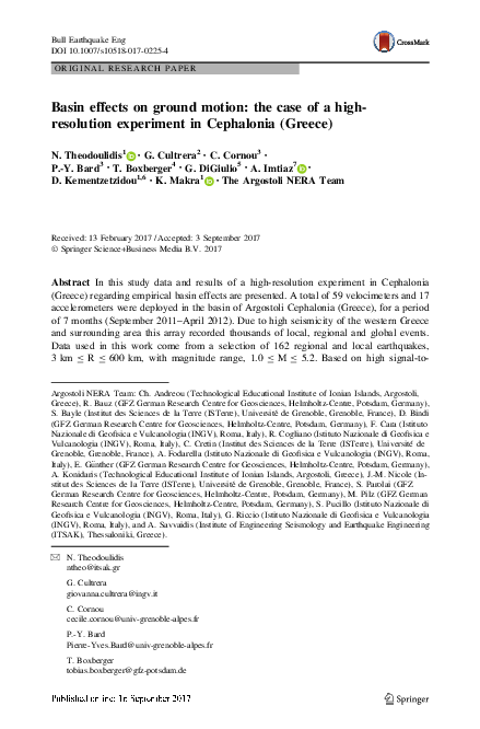 (PDF) Basin effects on ground motion: the case of a high-resolution ...