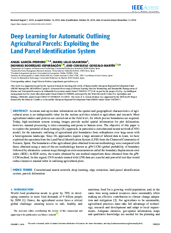 (PDF) Deep Learning for Automatic Outlining Agricultural Parcels ...
