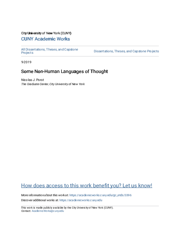 (PDF) Some Non-Human Languages of Thought