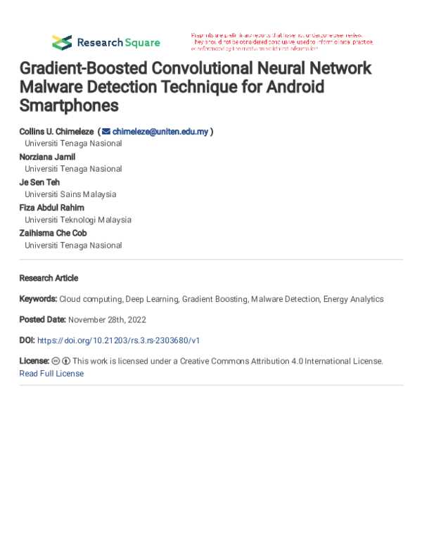Pdf Gradient Boosted Convolutional Neural Network Malware Detection