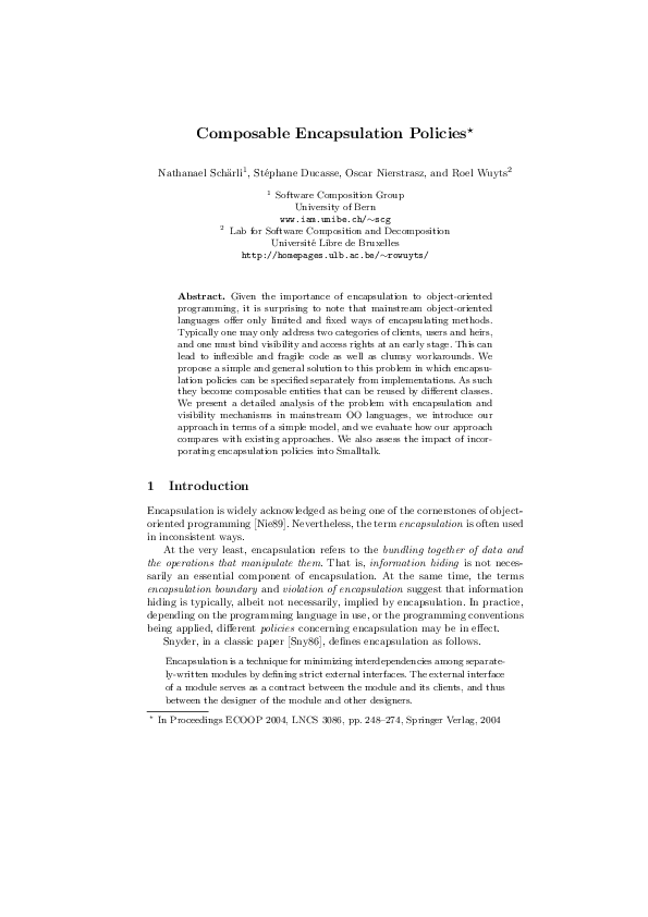(PDF) Composable Encapsulation Policies