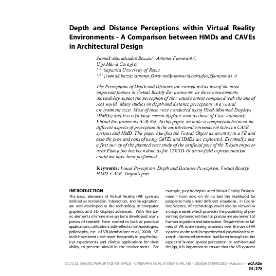 (PDF) Depth and Distance Perceptions within Virtual Reality Environments - A Comparison between ...