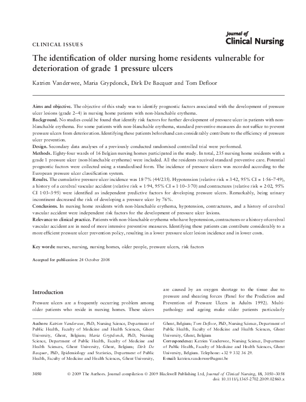 (PDF) The identification of older nursing home residents vulnerable for ...