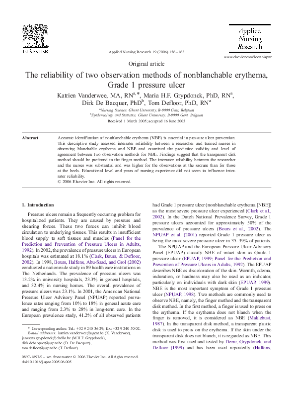 (PDF) The reliability of two observation methods of nonblanchable ...