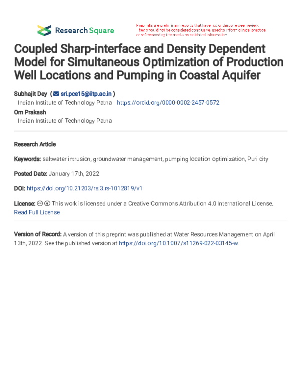 Pdf Coupled Sharp Interface And Density Dependent Model For Simultaneous Optimization Of