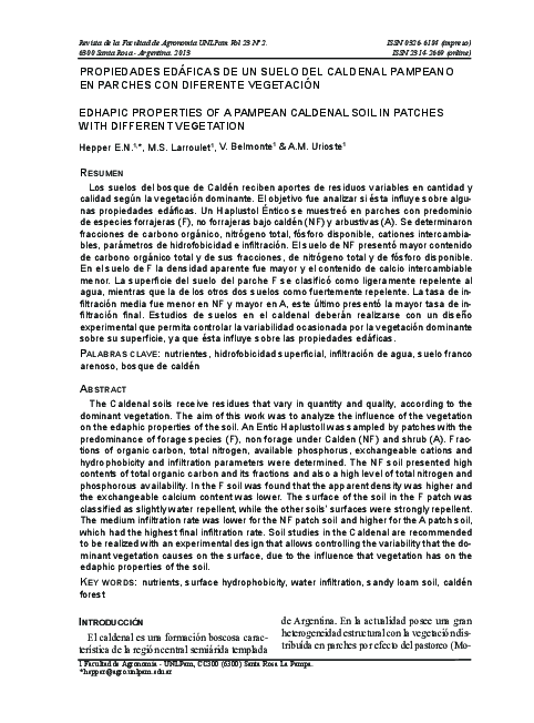 (PDF) Propiedades edáficas de un suelo del caldenal pampeano en parches ...