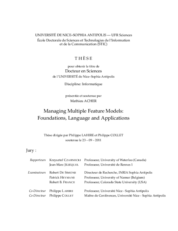 (PDF) Managing Multiple Feature Models: Foundations, Language and ...