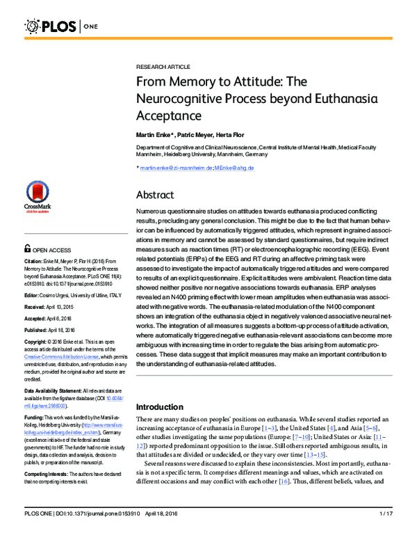 (PDF) From Memory to Attitude: The Neurocognitive Process beyond ...
