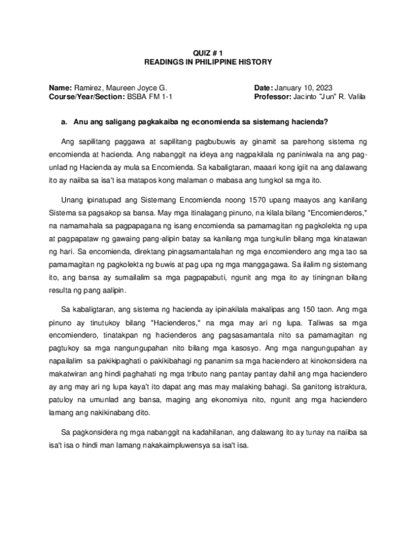 (PDF) QUIZ NO. 1- An Alternative Reading in Philippine History (an ...