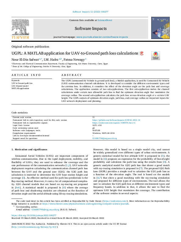 Pdf Ugpl A Matlab Application For Uav To Ground Path Loss Calculations