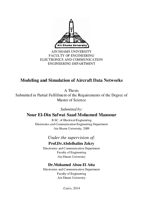 (PDF) Modeling and Simulation of Aircraft Data Networks