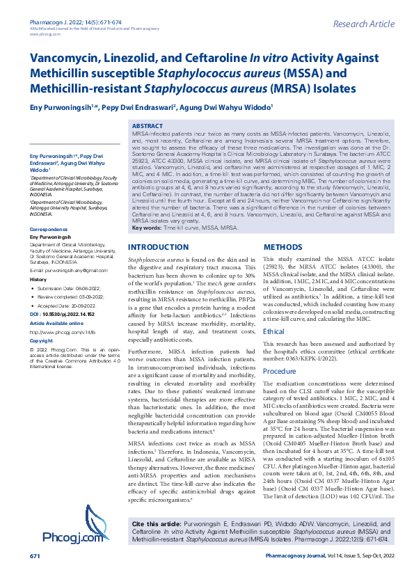 (PDF) Vancomycin, Linezolid, and Ceftaroline In vitro Activity Against ...