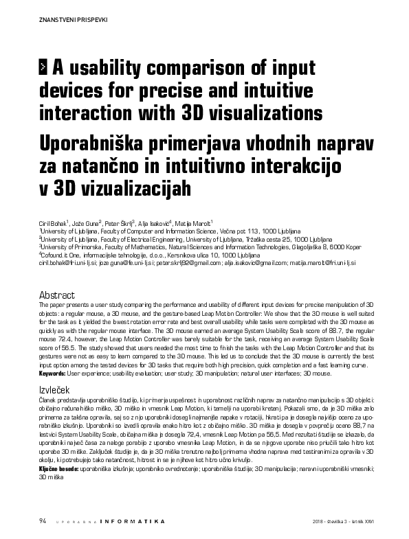 (PDF) A usability comparison of input devices for precise and intuitive interaction with 3D ...