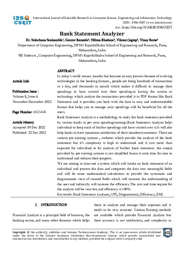 (PDF) Bank Statement Analyzer