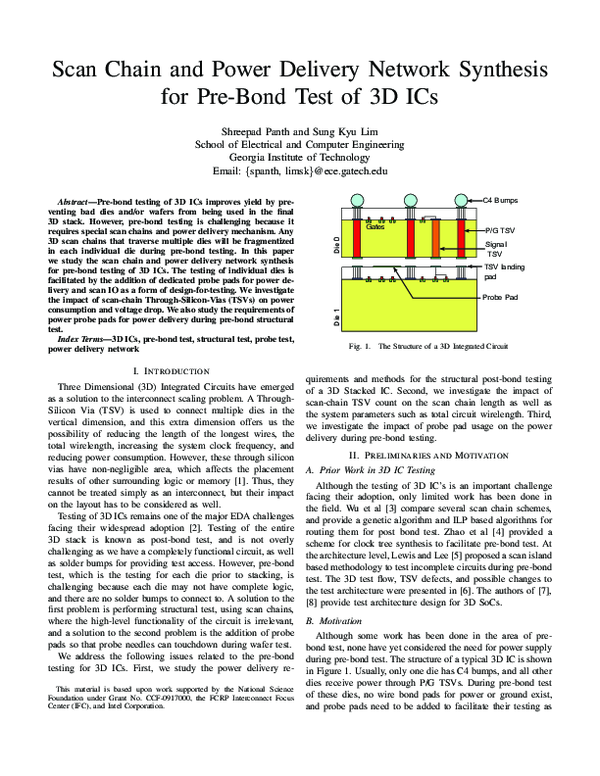 (PDF) Scan chain and power delivery network synthesis for pre-bond test ...