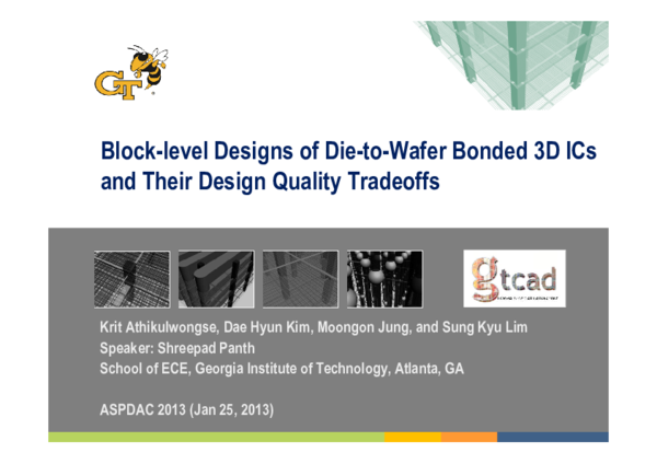 (PDF) Block-level designs of die-to-wafer bonded 3D ICs and their ...
