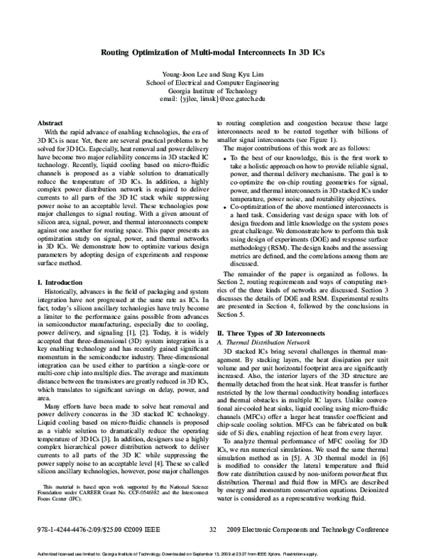 (PDF) Routing optimization of multi-modal interconnects in 3D ICs