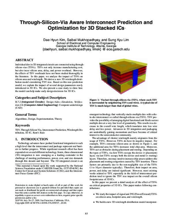 Pdf Through Silicon Via Aware Interconnect Prediction And