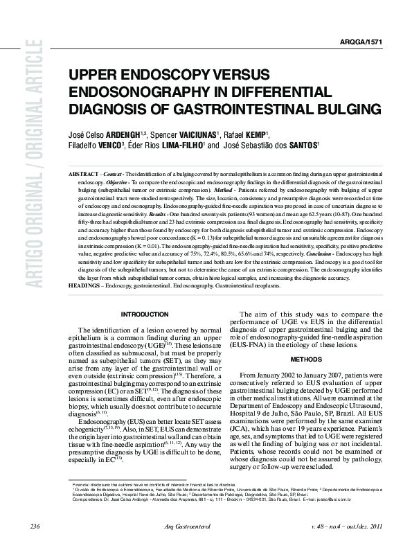 (PDF) Upper endoscopy versus endosonography in differential diagnosis ...