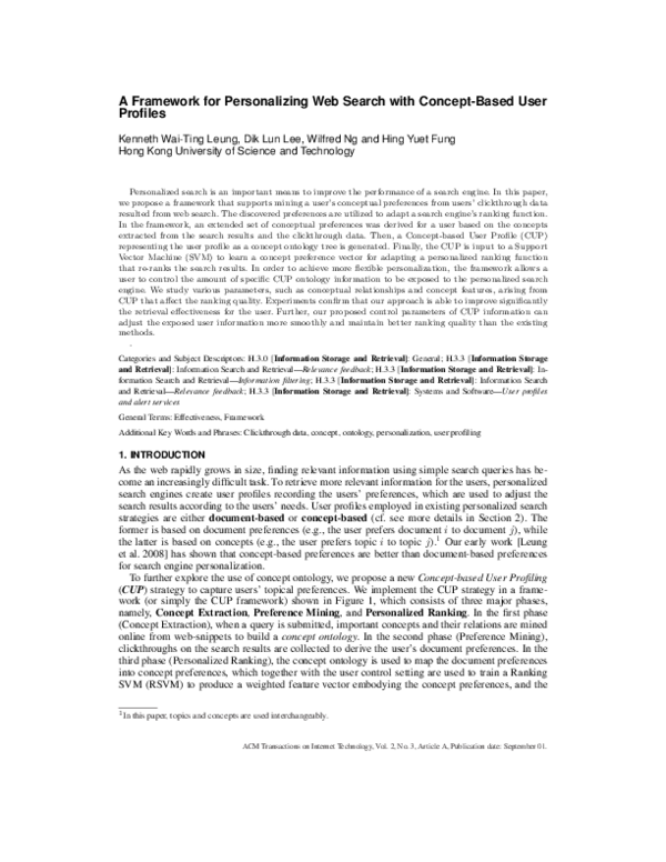 (PDF) A framework for personalizing web search with concept-based user ...