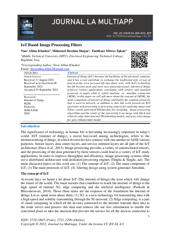 (PDF) IoT Based Image Processing Filters